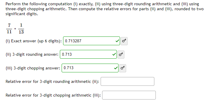 Solved Perform the following computation (i) exactly, (ii) | Chegg.com