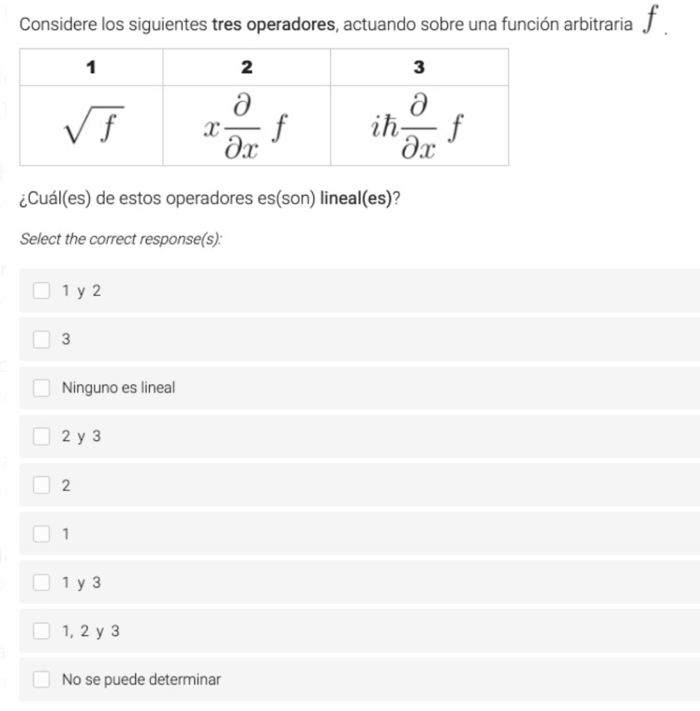 Solved Consider the following three operators, acting on an | Chegg.com
