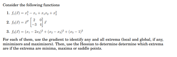Solved Consider the following functions 1. | Chegg.com