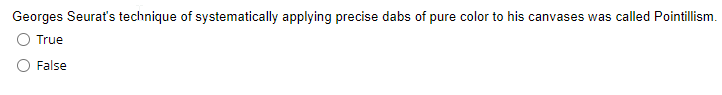 Solved Georges Seurat's technique of systematically applying | Chegg.com