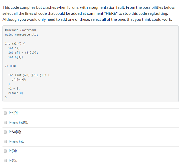 Solved This code compiles but crashes when it runs, with a | Chegg.com