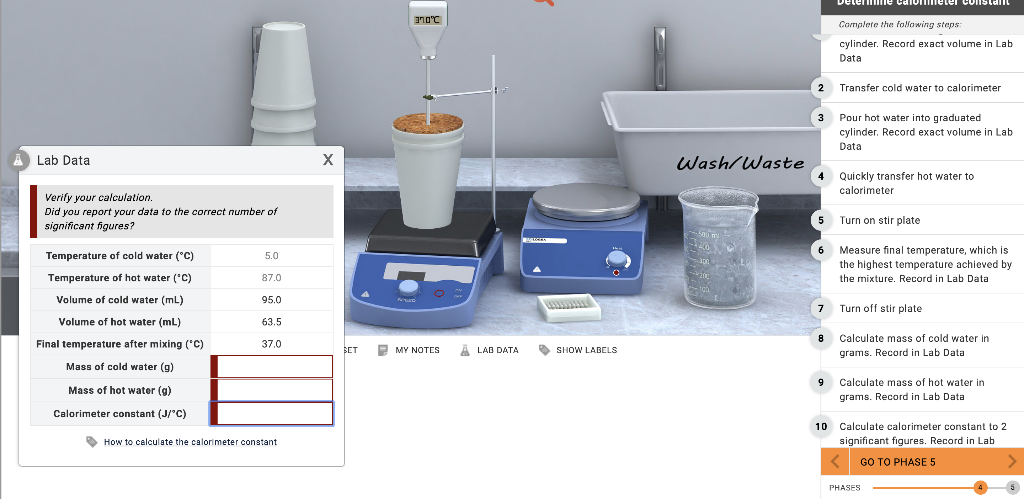 Solved Deere Carmeel constant 110'C Complete the following | Chegg.com