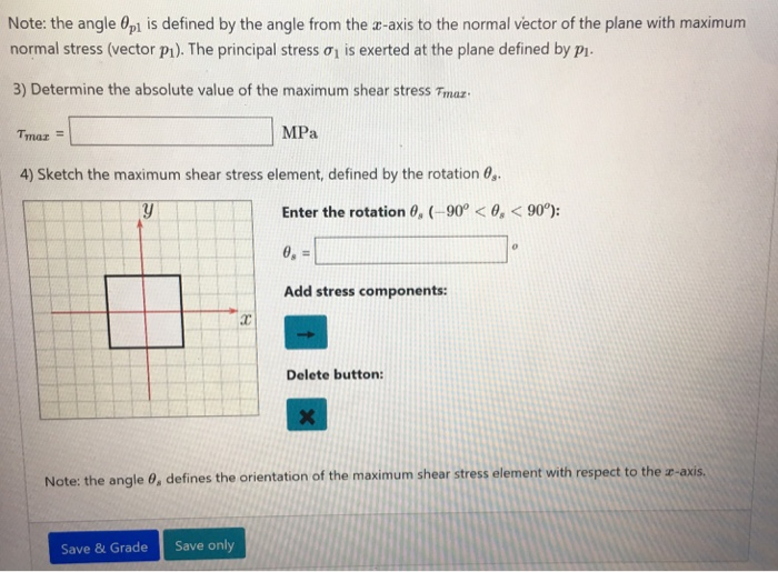 Solved HW9.3. Draw Principal and Maximum Stress Element MPa, | Chegg.com