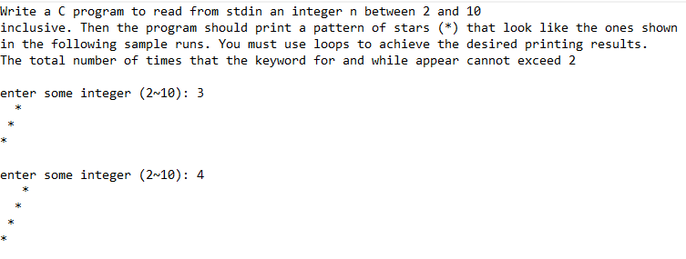 Solved Write A C Program To Read From Stdin An Integer N 8456