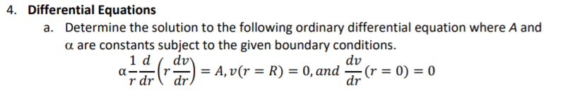 Solved 4. Differential Equations a. Determine the solution | Chegg.com