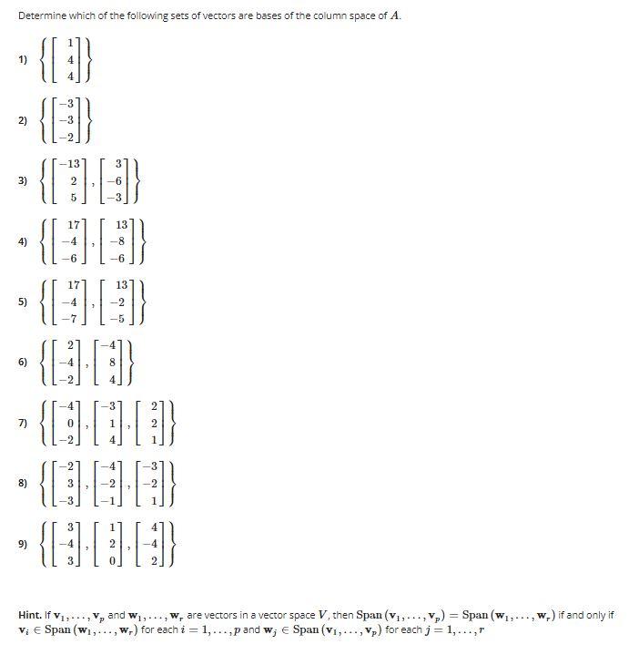 Solved 9.6. Basis or not a basis 9.6. Basis or not a basis | Chegg.com