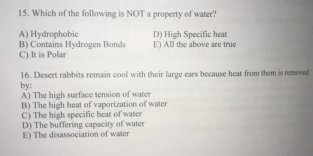 Solved 15. Which of the following is NOT a property of | Chegg.com