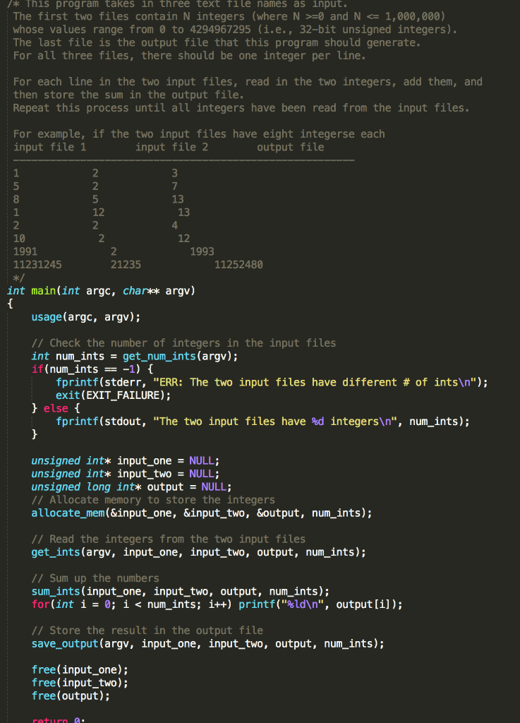 Solved I need the functions void get_ints(char** argv, | Chegg.com