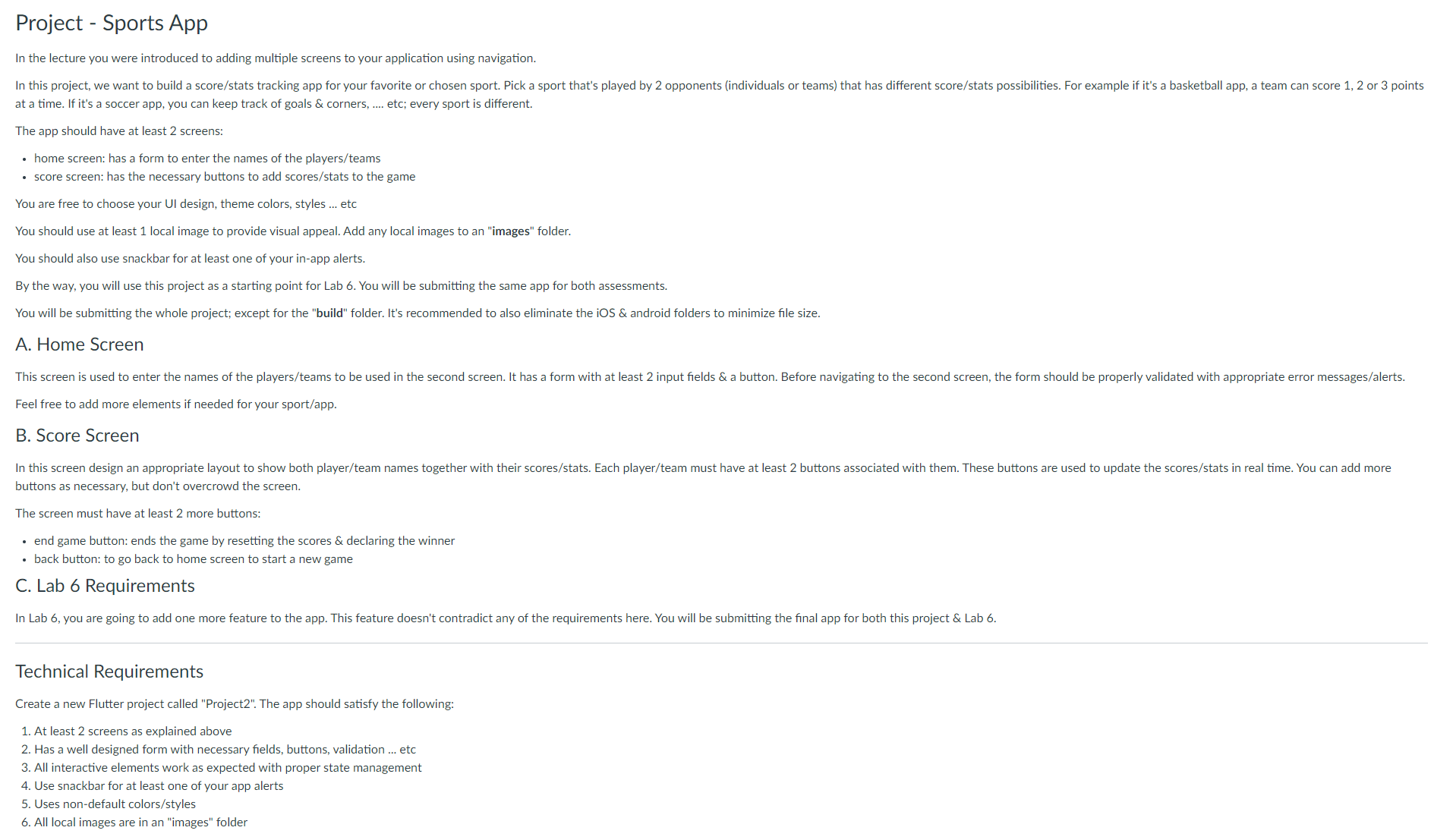 Project - Sports App In the lecture you were | Chegg.com