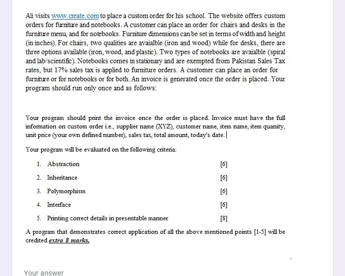 Solve the given program in Java Object Oriented | Chegg.com