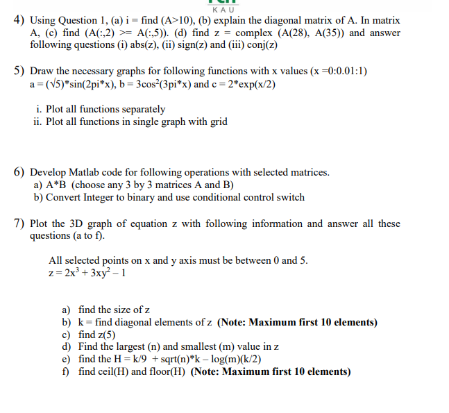 Solved 1) Which command will return the corner elements of | Chegg.com