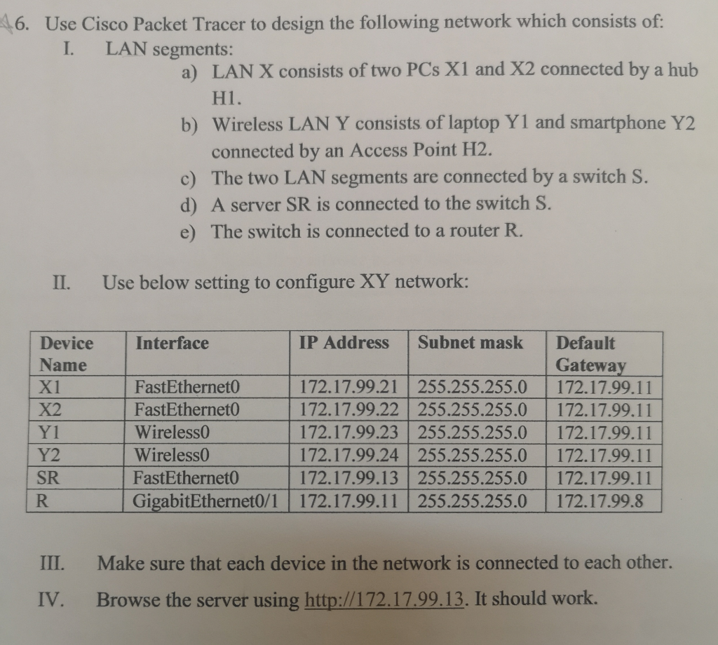 Solved 16. Use Cisco Packet Tracer to design the following | Chegg.com
