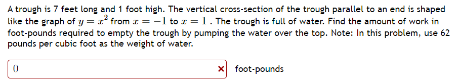 Solved A trough is 7 feet long and 1 foot high. The vertical | Chegg.com