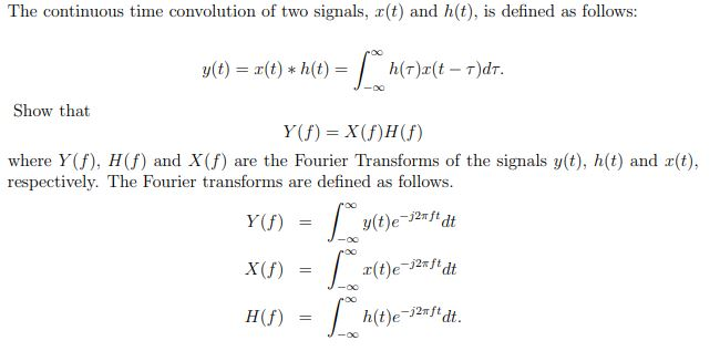 Solved The continuous time convolution of two signals, r(t) | Chegg.com