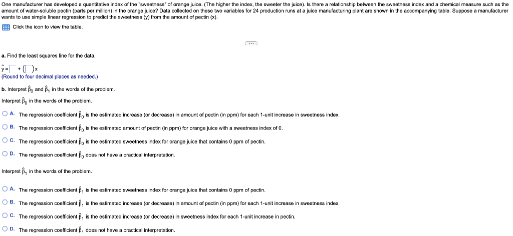 Solved wants to use simple linear regression to predict the | Chegg.com
