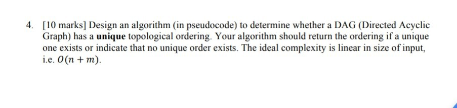 Solved 4. [10 marks] Design an algorithm (in pseudocode) to | Chegg.com