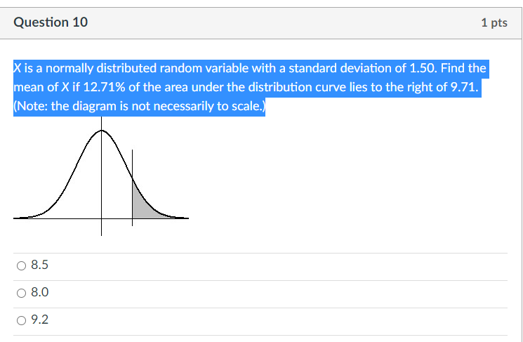 Solved X is a normally distributed random variable with a | Chegg.com