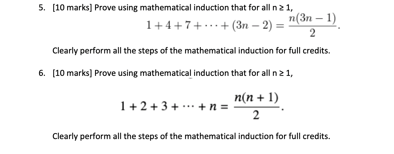 Solved 5. [10 marks] Prove using mathematical induction that | Chegg.com