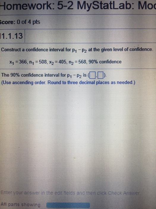 Solved Homework 5 2 Mystatlab Module Five Problem Set Mn