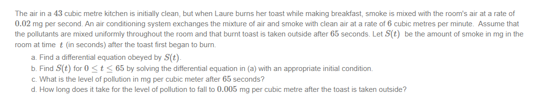 Solved The air in a 43 cubic metre kitchen is initially | Chegg.com