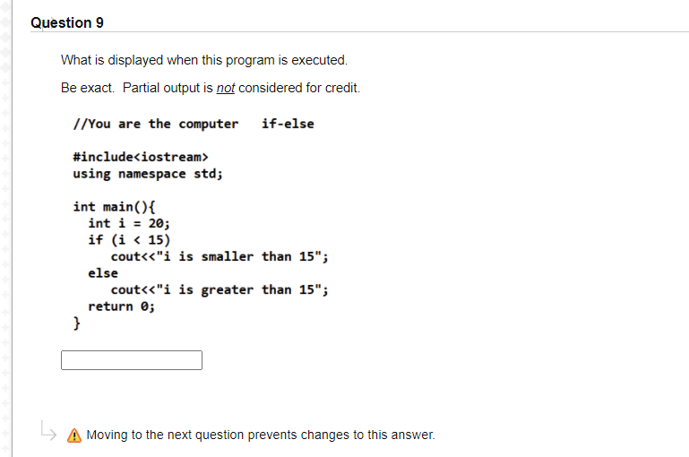 Solved Question 5 What is displayed after this C++ code | Chegg.com