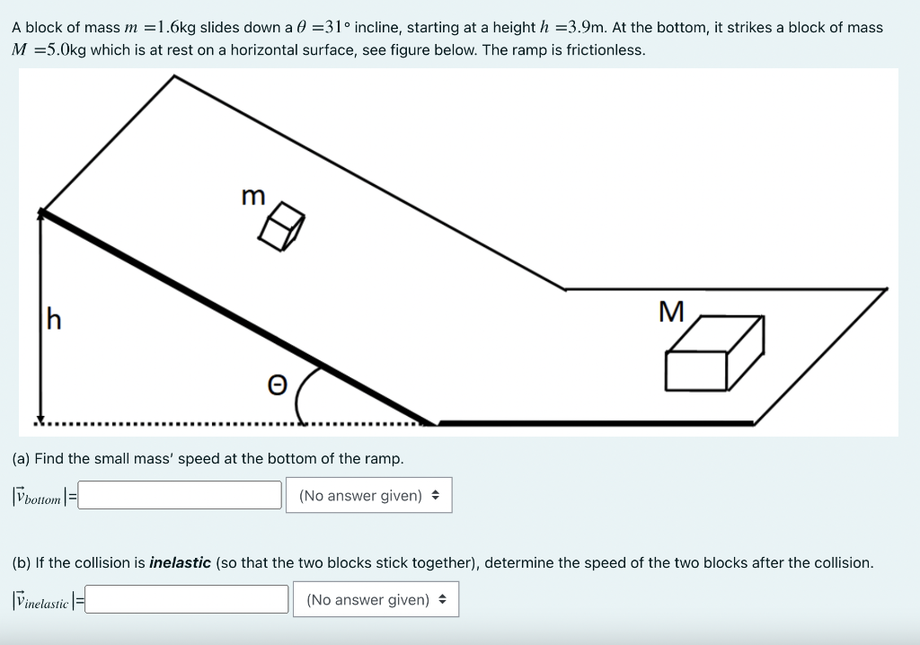 Solved A block of mass m =1.6kg slides down a 0 =31° | Chegg.com