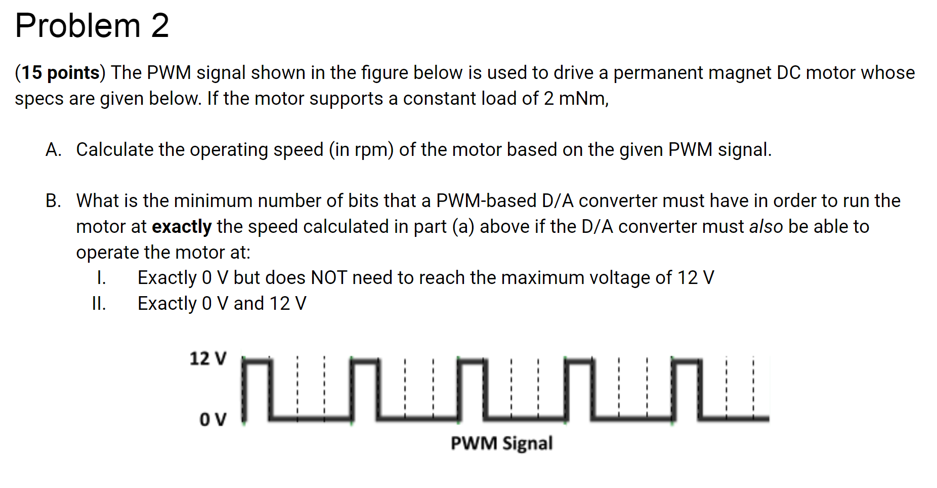 Problem 2 (15 points) The PWM signal shown in the | Chegg.com