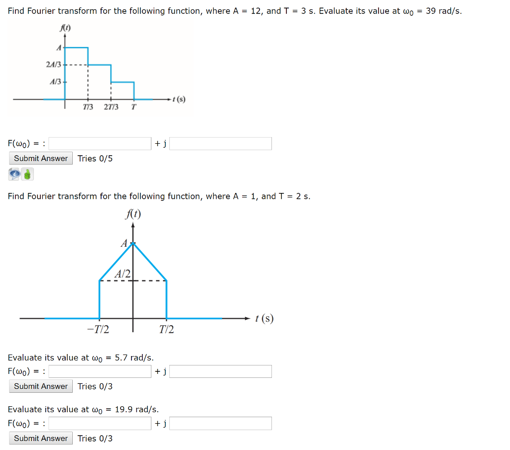 Find Fourier transform for the following function, | Chegg.com