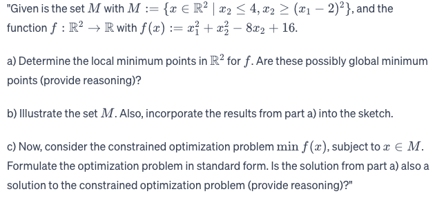 Solved Given is the set M ﻿with | Chegg.com