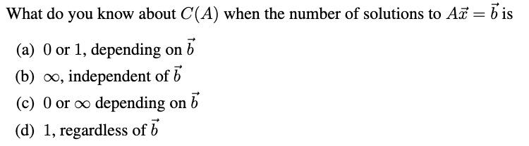 Solved What do you know about C(A) when the number of | Chegg.com