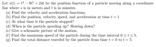 Solved Let s(t)-t3-9t2 + 24t be the position function of a | Chegg.com