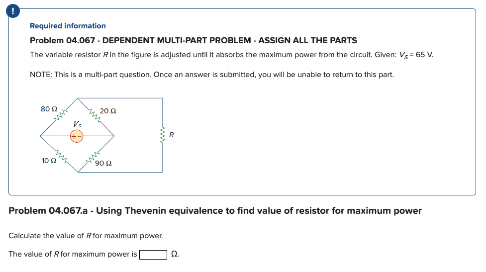 Solved Required information Problem 04.067 - DEPENDENT | Chegg.com