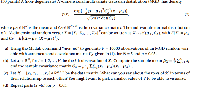 Solved (50 ﻿points) ﻿A (non-degenerate) N-dimensional | Chegg.com