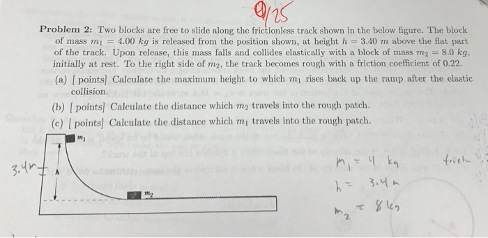 Solved Problem 2: Two blocks are free to slide along the | Chegg.com