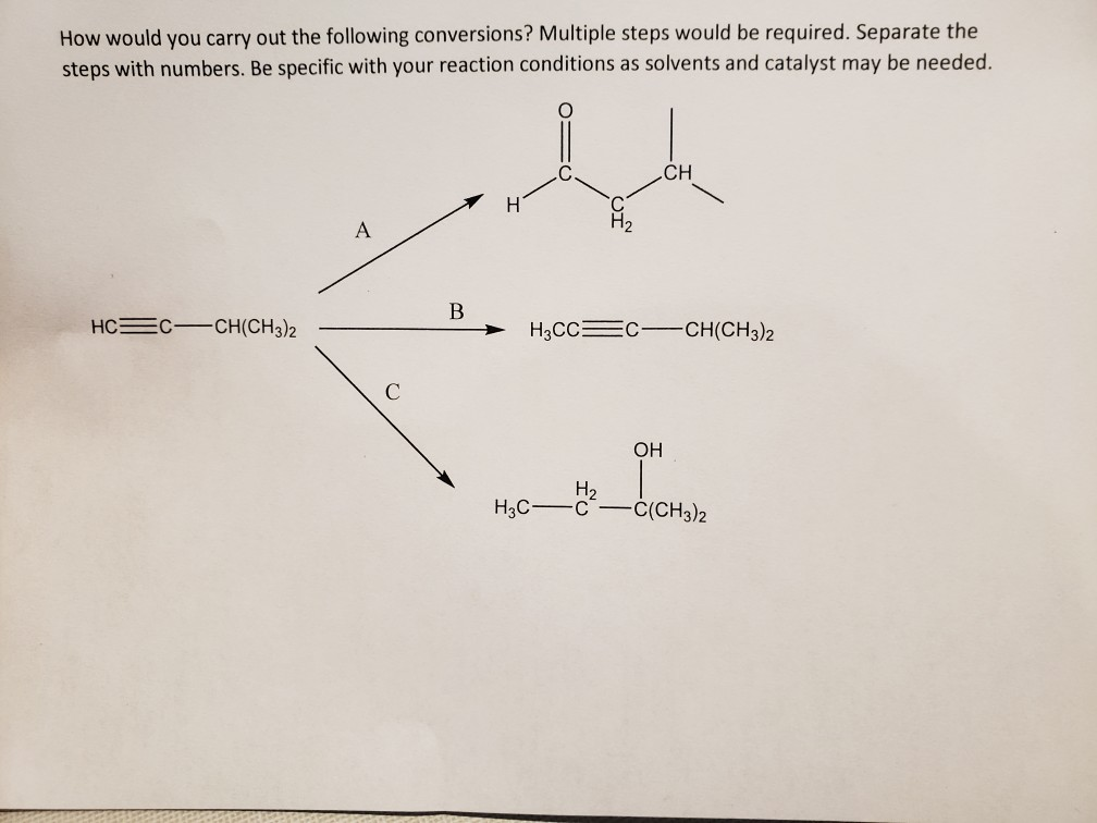 Solved How would you carry out the following conversions? | Chegg.com