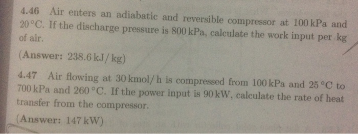 Solved Air enters an adiabatic and reversible compressor at | Chegg.com