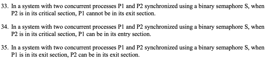 Solved 33. In a system with two concurrent processes P1 and | Chegg.com