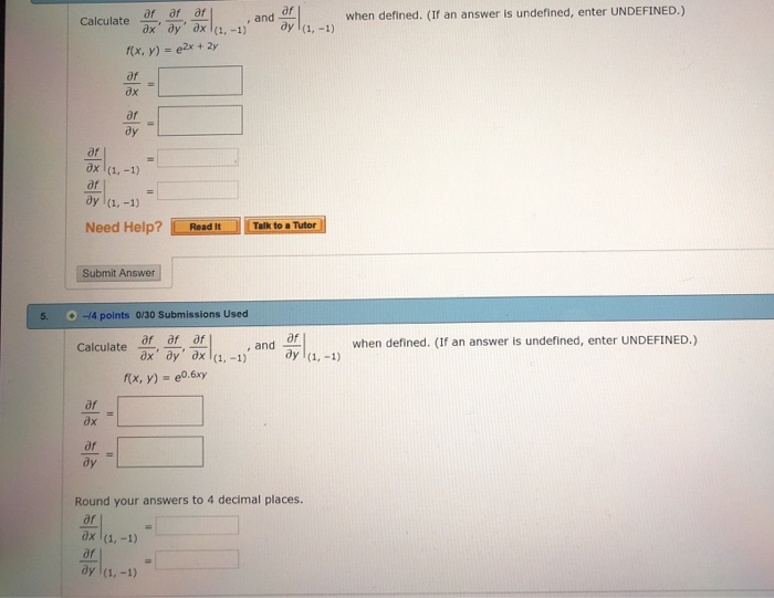 Solved 희 of when defined. (If an answer is undefined, enter | Chegg.com