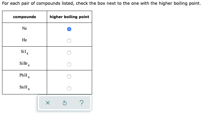 Solved For each pair of compounds listed, check the box next | Chegg.com