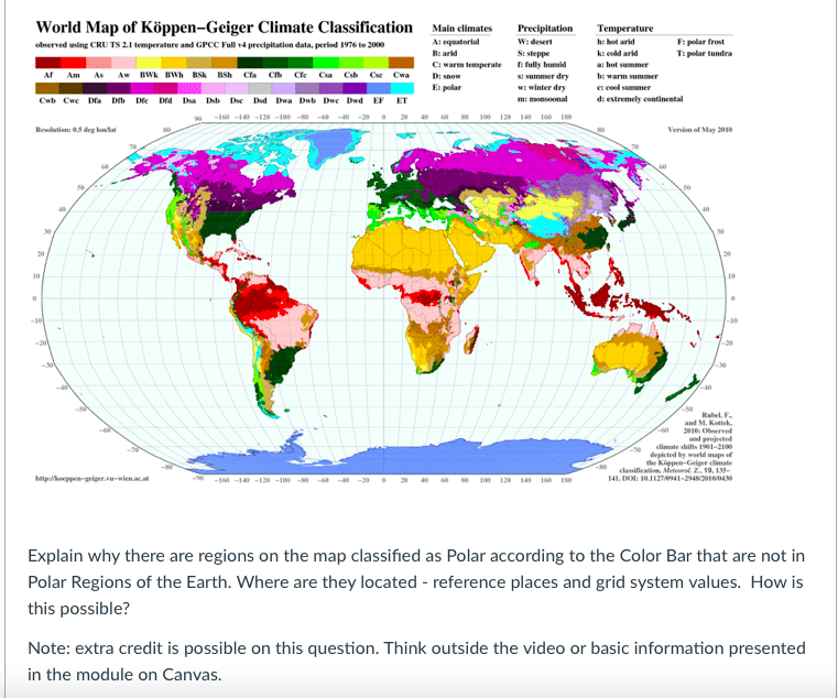 Solved World Map of Köppen-Geiger Climate Classification | Chegg.com