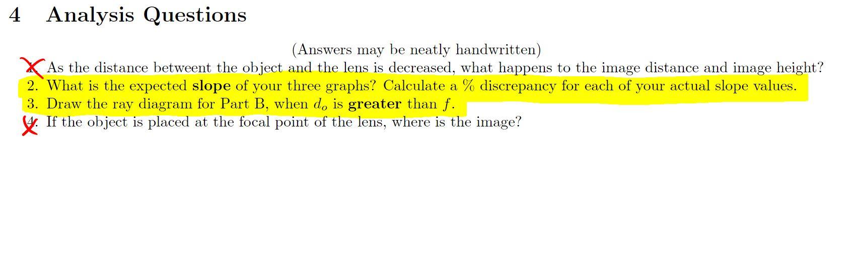 4 Analysis Questions (Answers may be neatly | Chegg.com