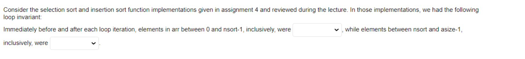 Consider the selection sort and insertion sort | Chegg.com