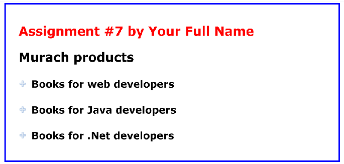 Solved Assignment #7 by Your Full Name Murach products Books | Chegg.com