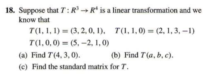 Solved 18. Suppose that T:R3→R4 is a linear transformation | Chegg.com