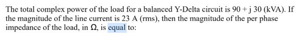 Solved The total complex power of the load for a balanced | Chegg.com