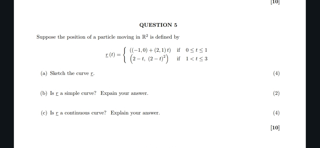 Solved QUESTION 5Suppose the position of a particle moving | Chegg.com