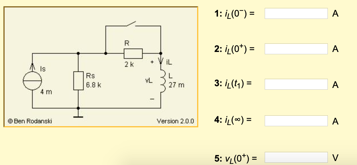 Solved Exercise 7.3: RL Circuit Transient Response In the | Chegg.com