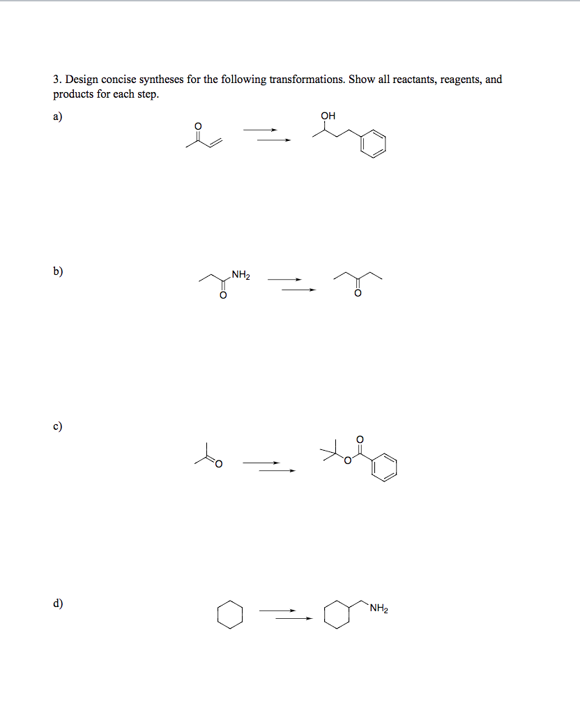 Solved 3. Design concise syntheses for the following | Chegg.com
