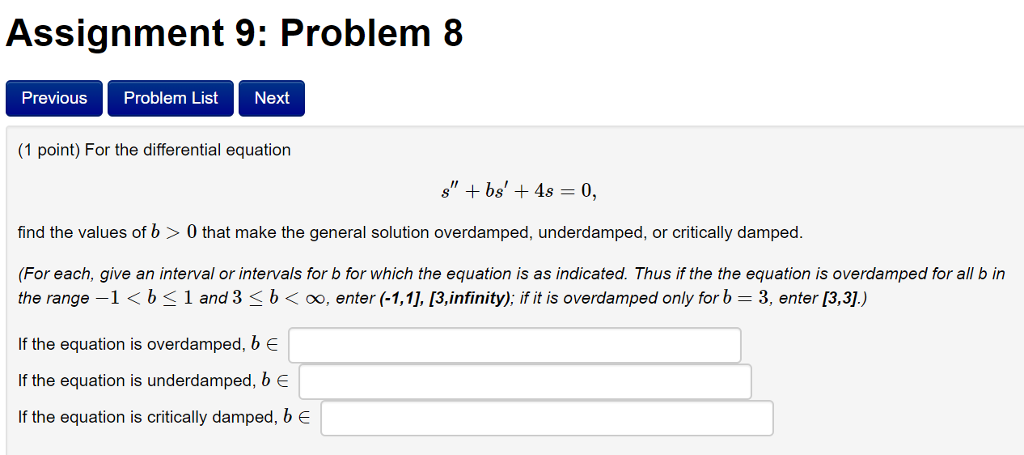 Solved Assignment 9: Problem 8 vious Problem List Next (1 | Chegg.com