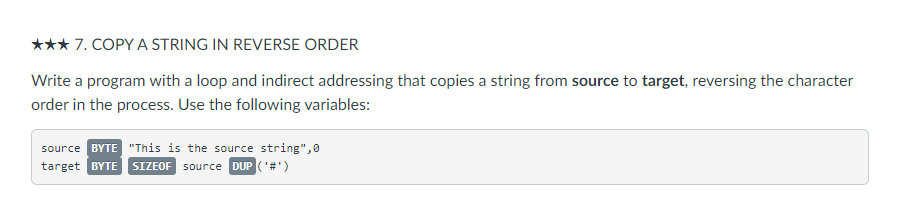 Solved *** 7. COPY A STRING IN REVERSE ORDER Write a program | Chegg.com